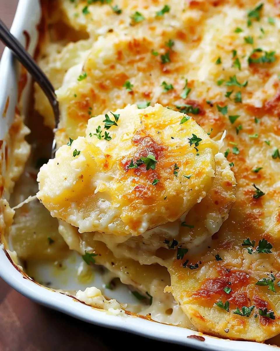 creamy and cheesy au gratin potatoes